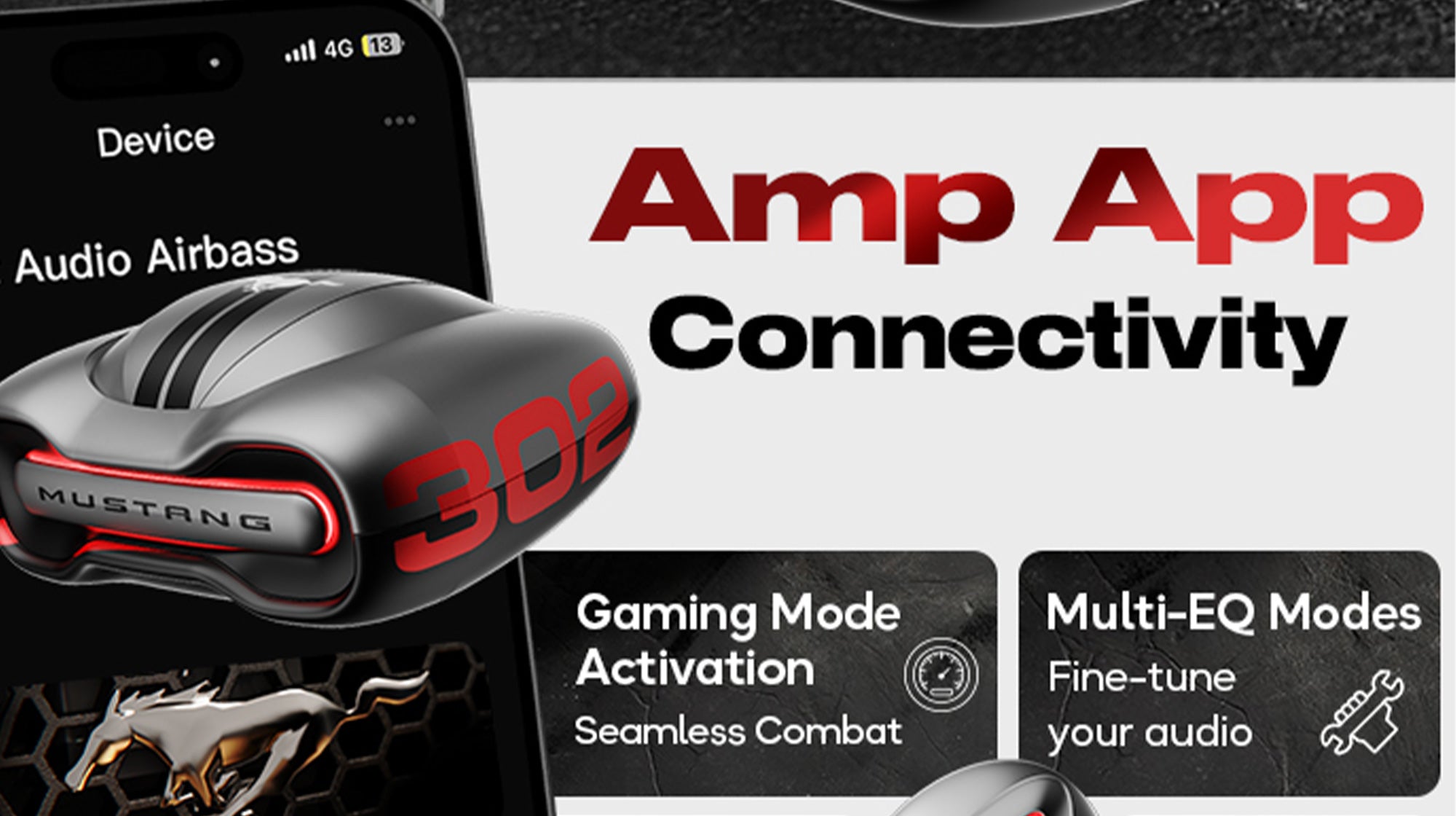 GoBoult Mustang Torq Silver Earbuds | Iconic Design & Deep Bass