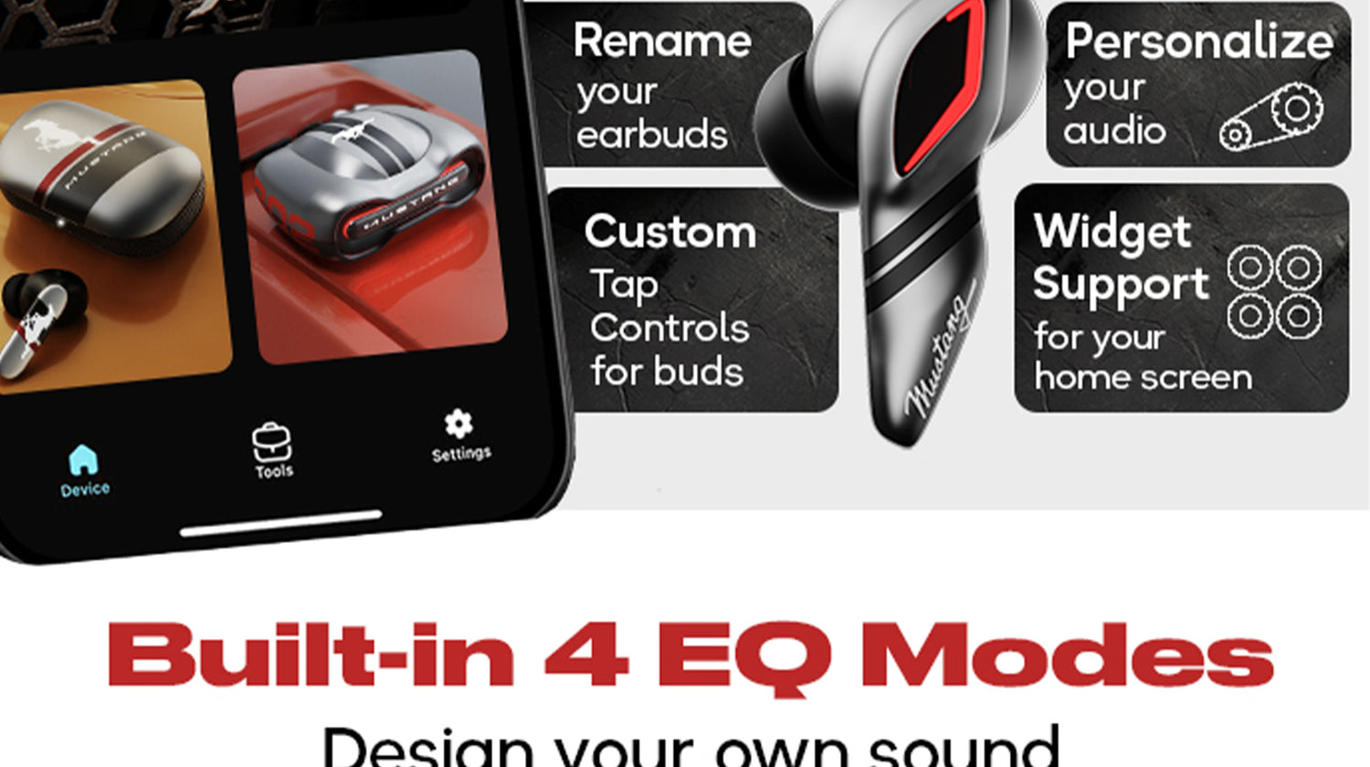 GoBoult Mustang Torq Silver Earbuds | Iconic Design & Deep Bass