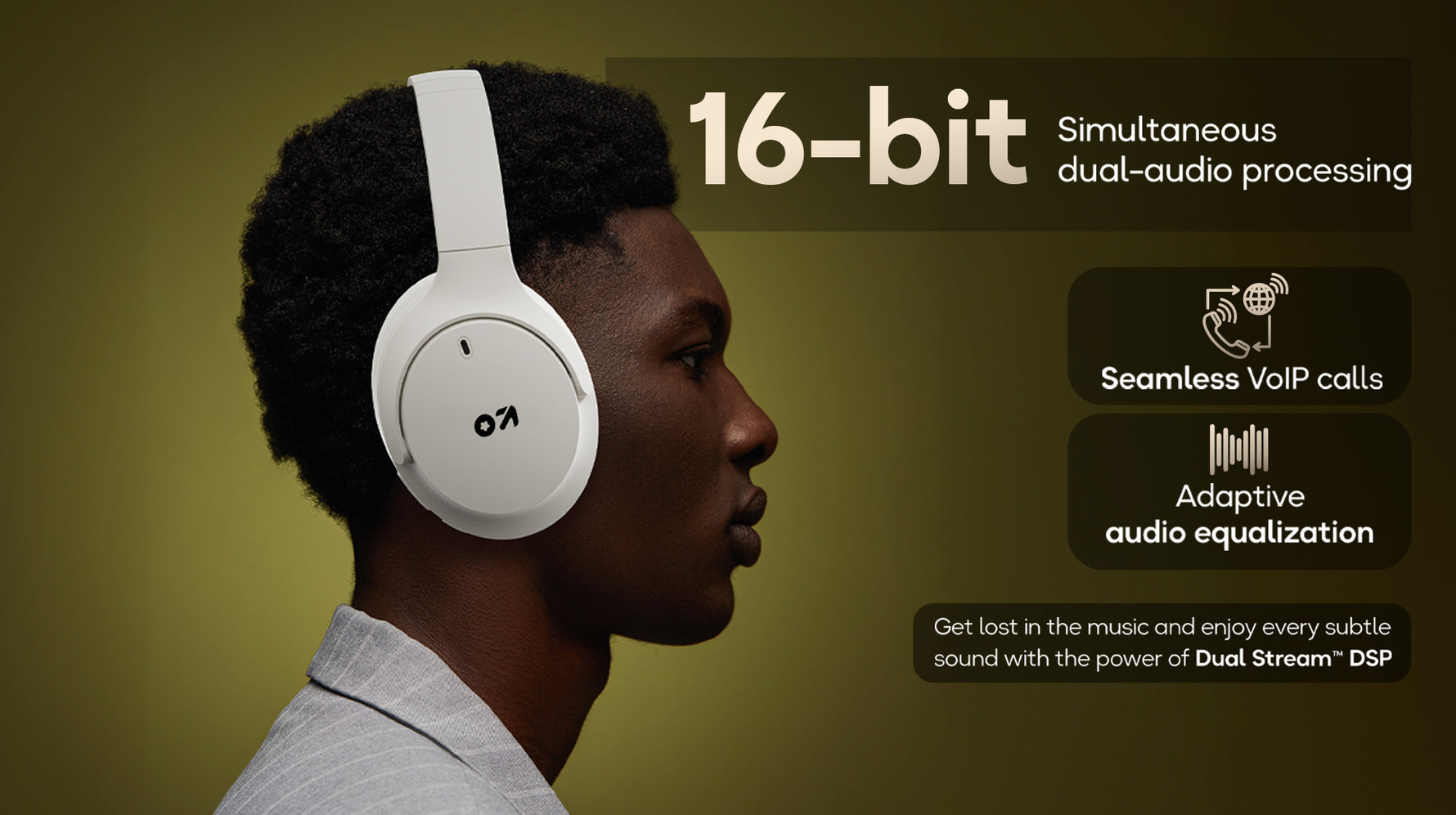 Q| Wireless Headphone with Built-in Mic