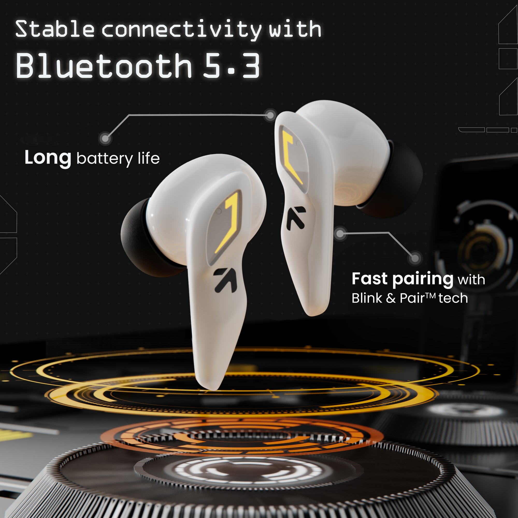 Buy GoBoult Astra Earbuds Online | 48H Playtime & Ultra-Low Latency Sound