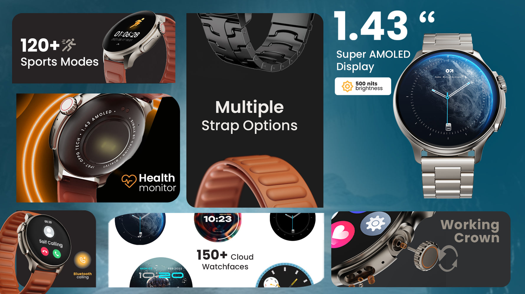 Crown R Pro 2 | AMOLED Smartwatch with Zinc alloy Frame