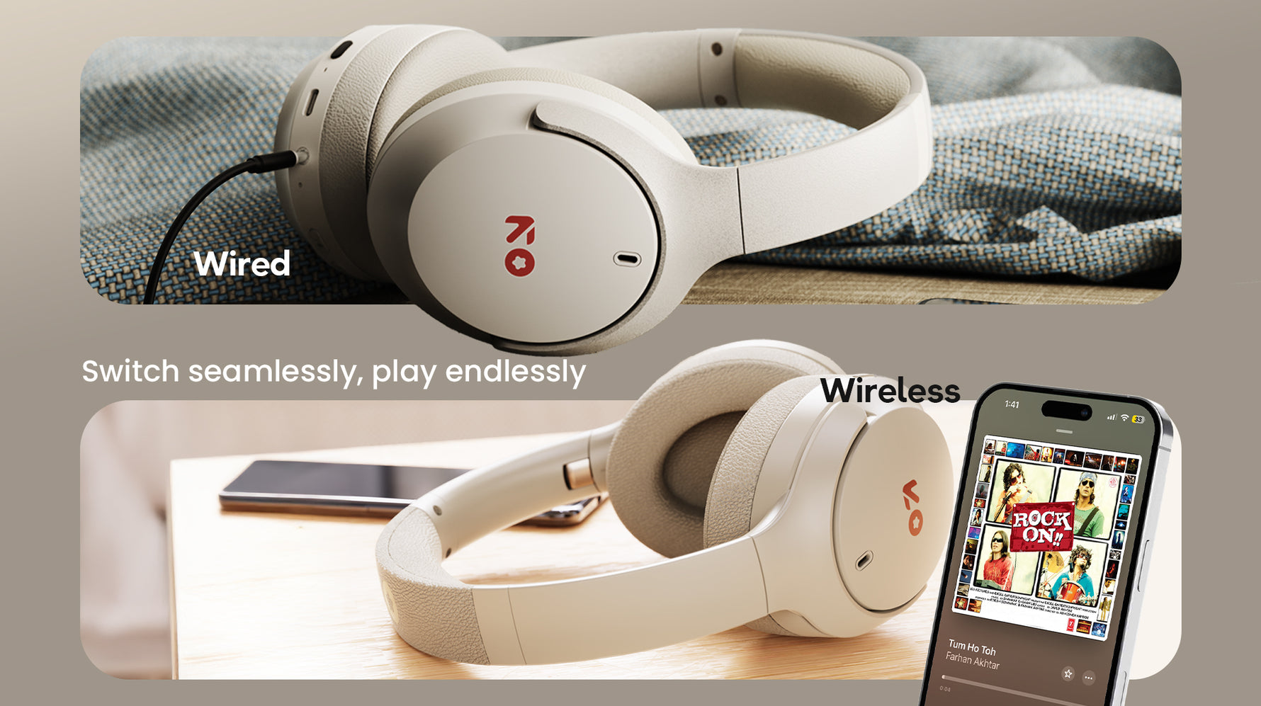 Q| Wireless Headphone with Built-in Mic
