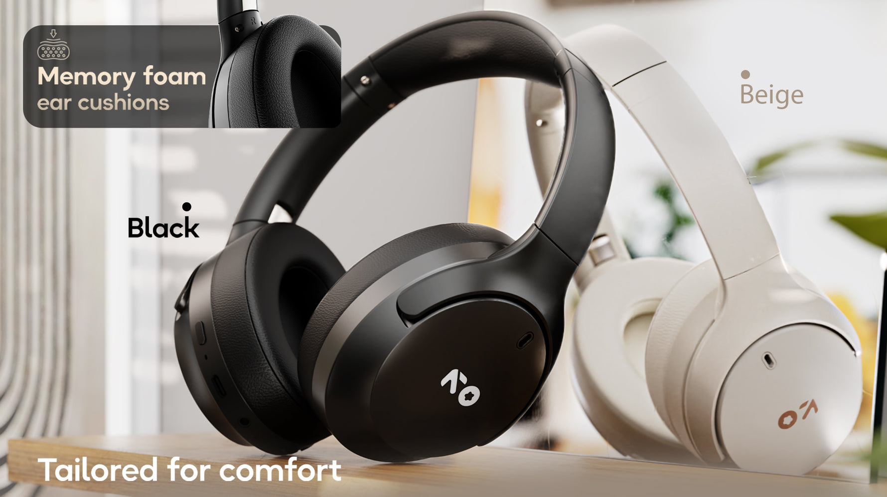 Q| Wireless Headphone with Built-in Mic