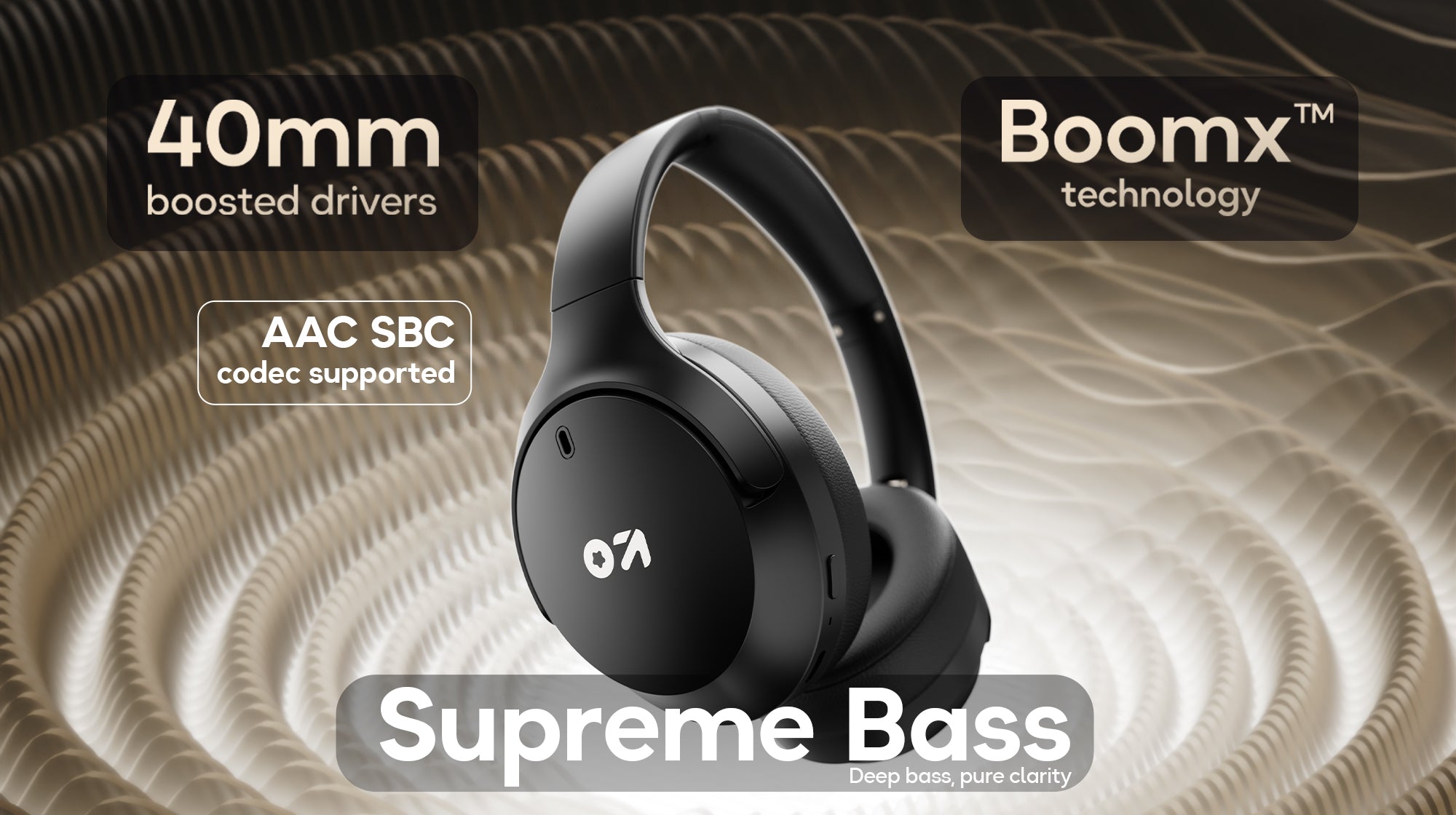 Q| Wireless Headphone with Built-in Mic