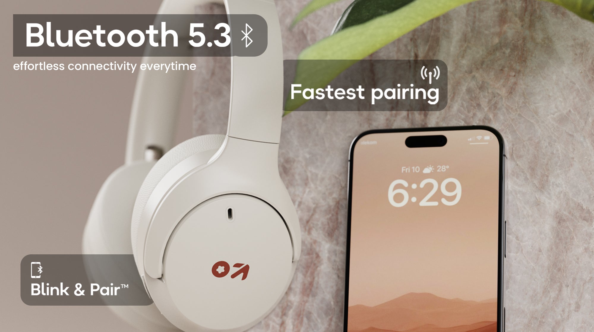 Q| Wireless Headphone with Built-in Mic