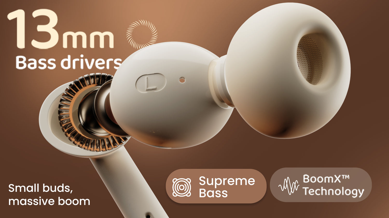 Buy GoBoult W45 Earbuds | 50H Playtime, BoomX Bass & IPX5 Rating